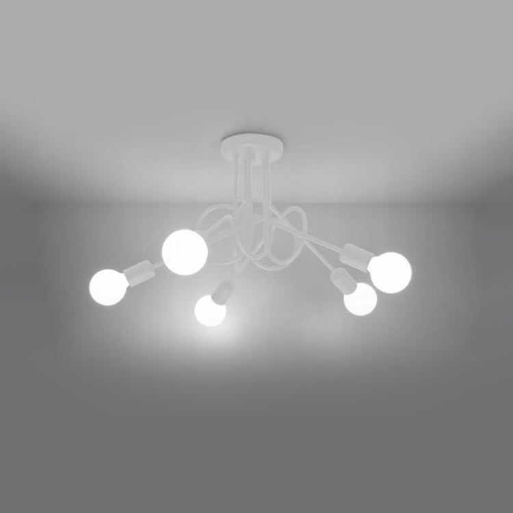 Witte loft Kroonluchter SUPEL 5 – Verlichtingshuis