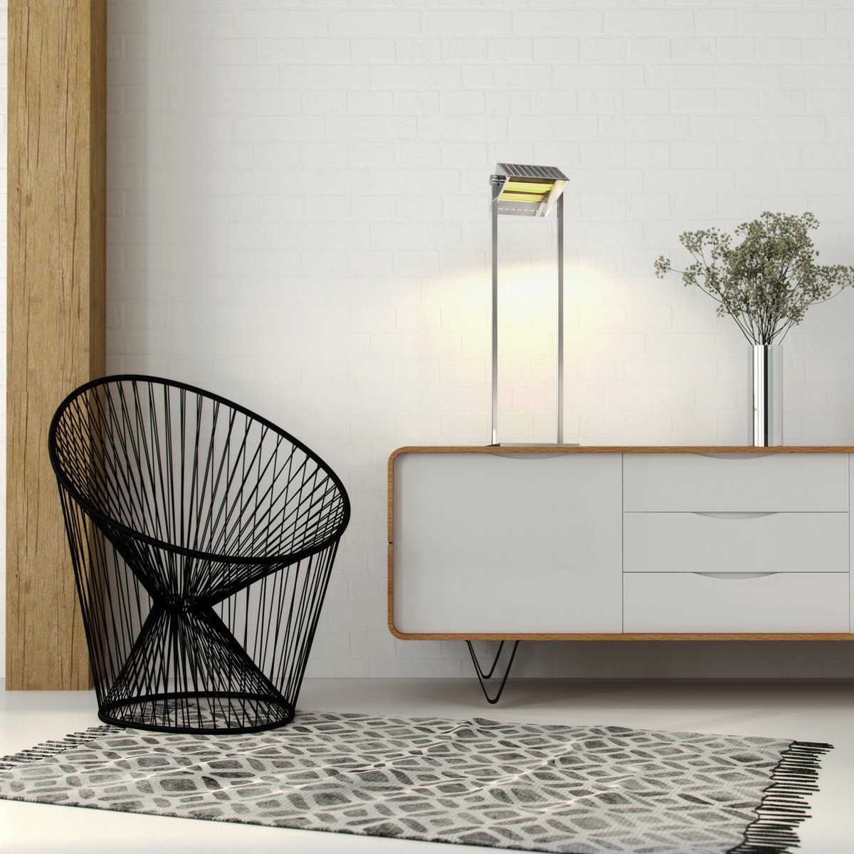 Betec Leuchten Manufactur - Luxe 5 Vloerlamp Led Uplighter Nikkel ...